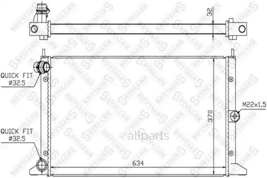 STELLOX 10-26572-SX Радиатор системы охлаждения Valeo Classic