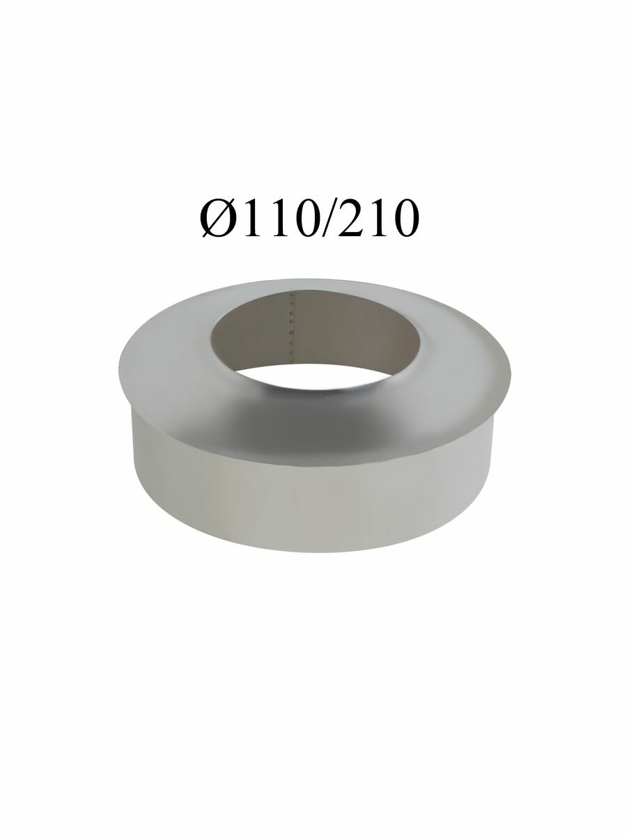 Заглушка для печной трубы наруж. нержавейка 110/210мм