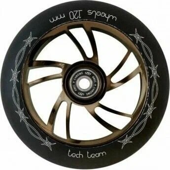 Колесо TechTeam X-Treme, для самоката, коричневое, ABEC-9 подшипник, 120мм. Capybara, brown