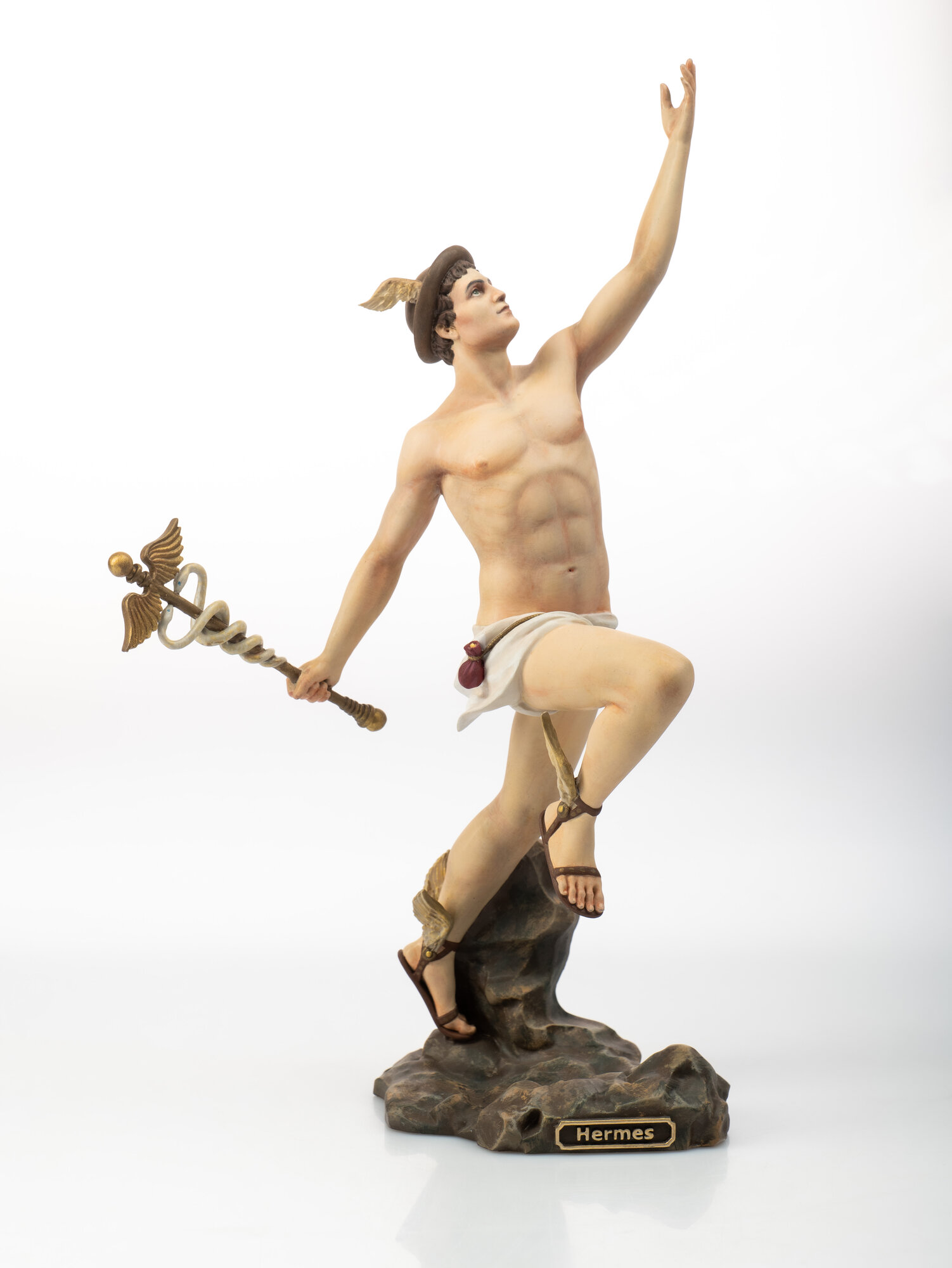 Статуэтка Гермес бог торговли (средняя) литьевой мрамор, ручная роспись