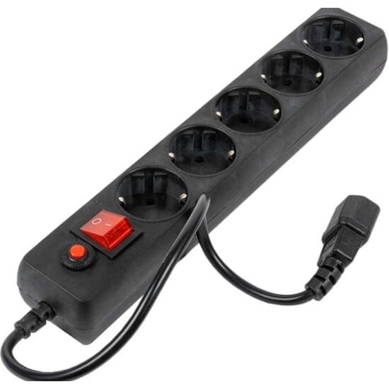 Сетевой фильтр Filum FL-SP3-5-5M-BL черный, 2200 Вт, 5 розеток, шнур 5м