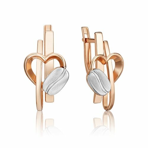 Серьги PLATINA, комбинированное золото, 585 проба, родирование