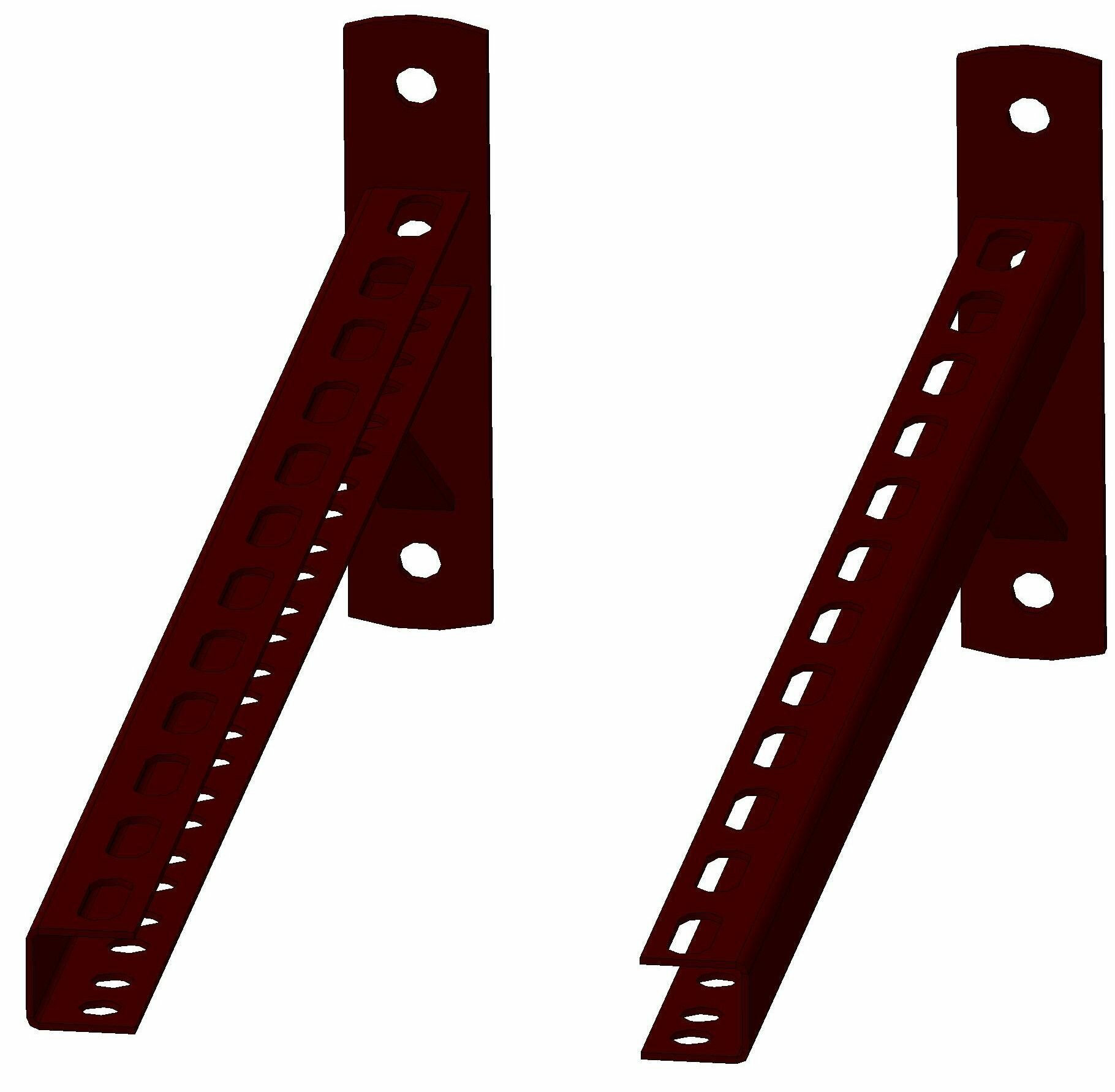 Комплект кронштейнов П-образных окрашенных 600мм. коричневый (RAL 8019)