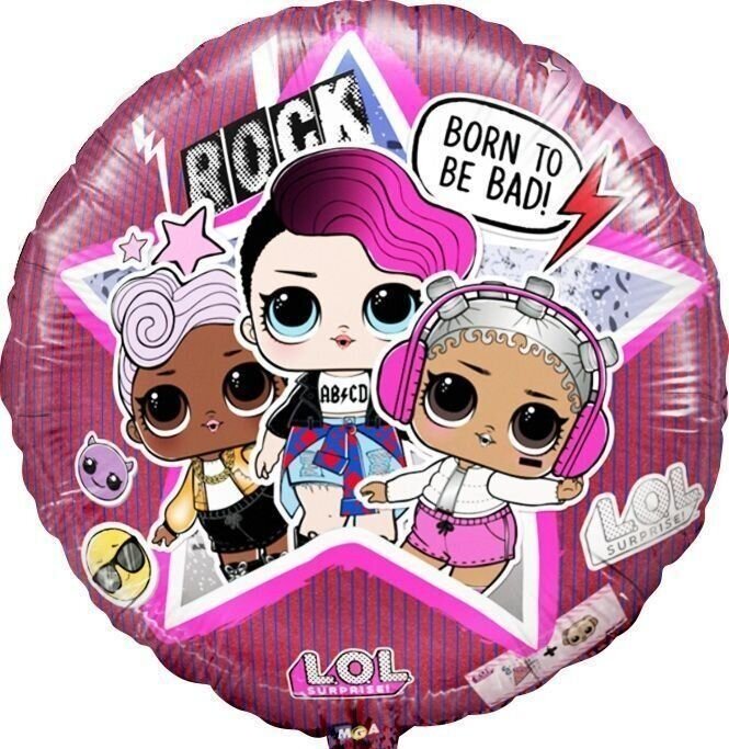 Шар (18'/46 см) Круг, Кукла ЛОЛ (LOL), Рок-звезды, 1 шт.