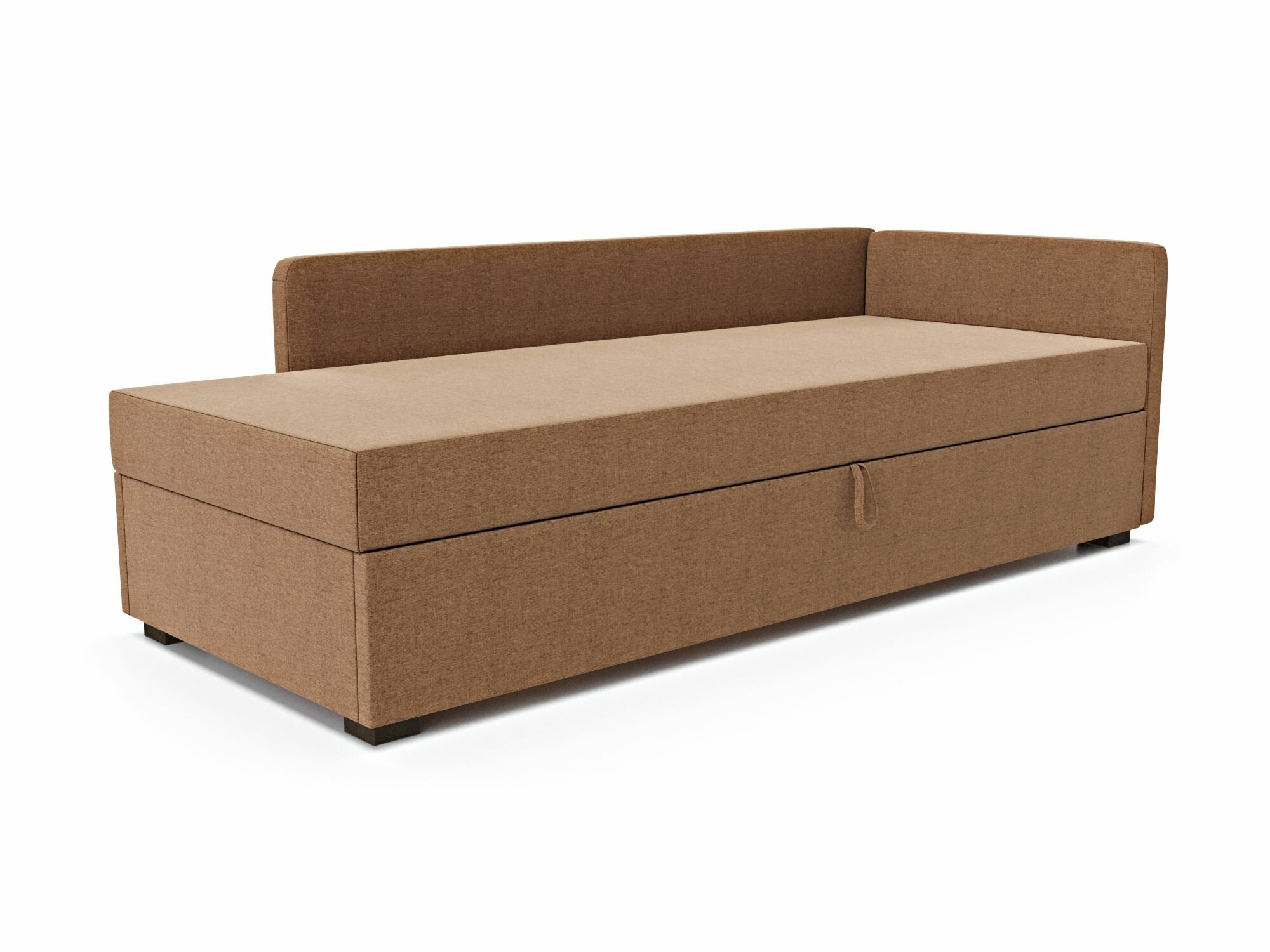 Диван прямой кушетка Arsko Велес правый, коричневая, рогожка, ящик для белья, трехместный, в гостиную, в прихожую, на балкон