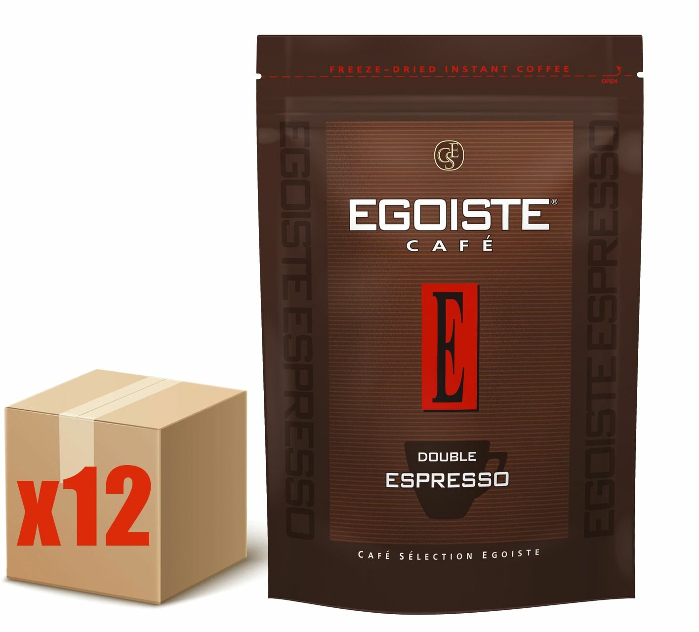 Кофе растворимый EGOISTE Double Espresso, 70г х 12шт. Эспрессо