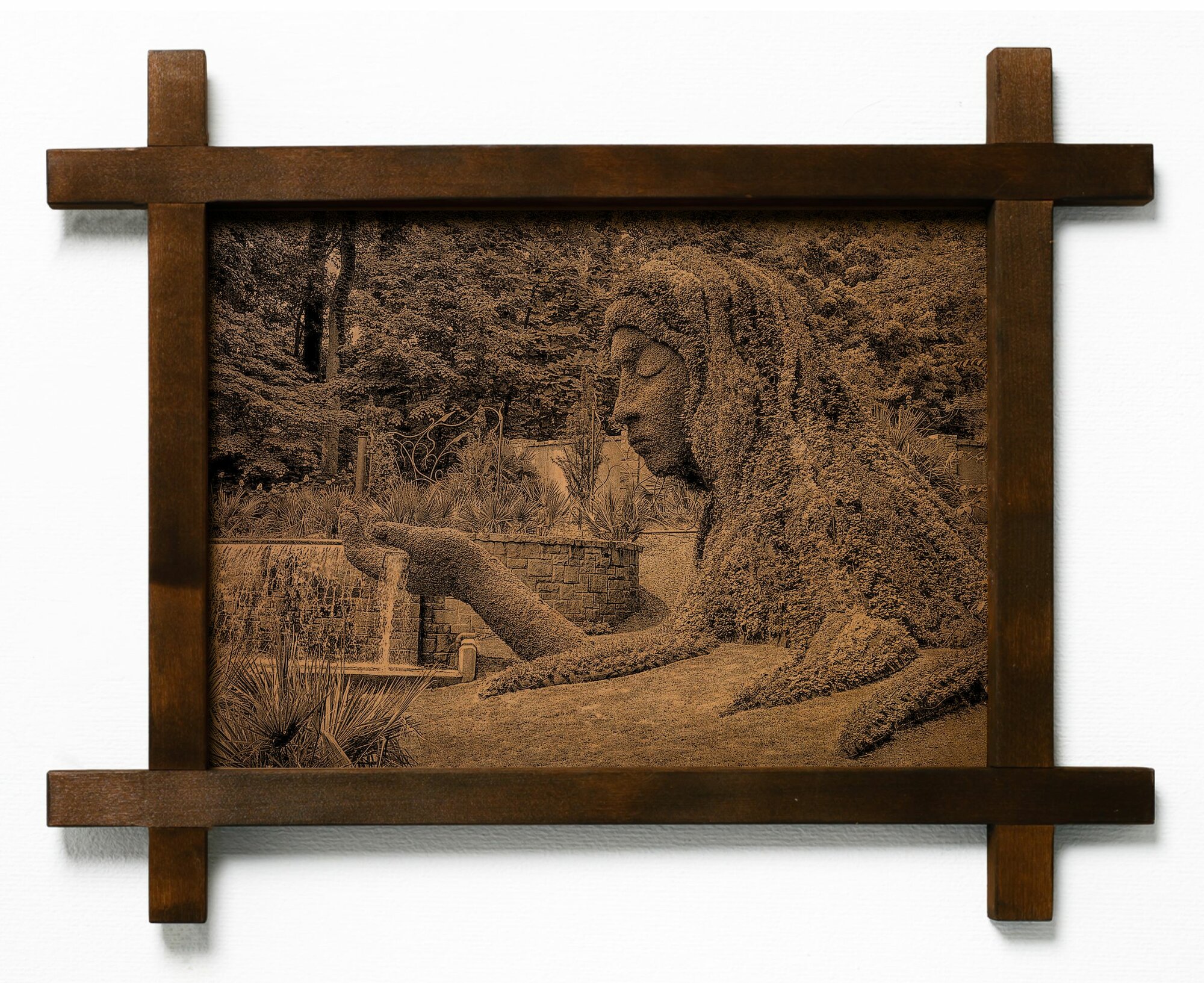 Картина интерьерная из кожи "Ботанический сад в Тбилиси, Грузия", BoomGift