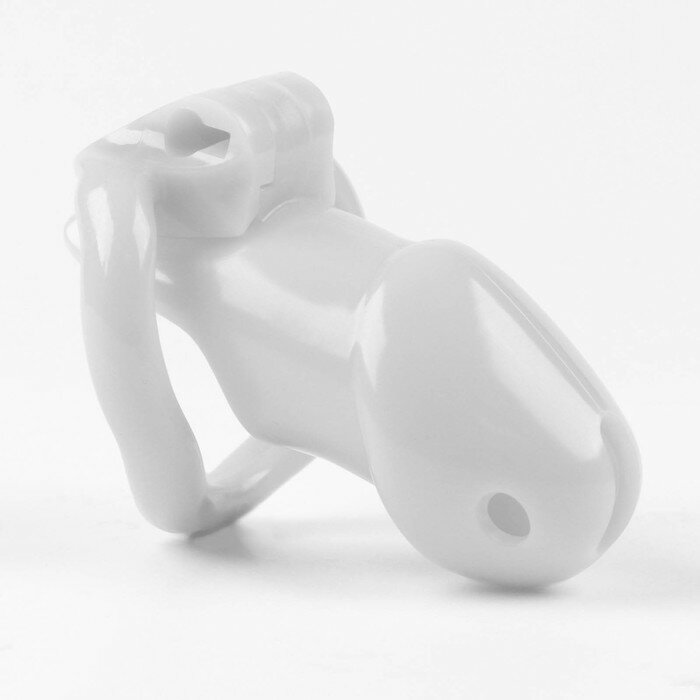 Пояс верности мужской, пластик, 6×3.5 см, набор колец, замок, ключ, белый