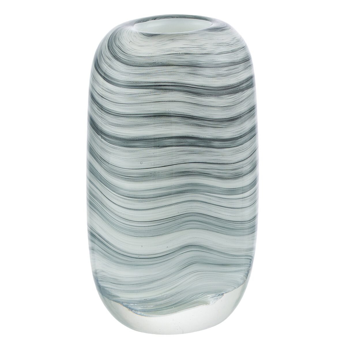 Стеклянная ваза для цветов Gipfel Marble 43170 18х11 см, белая