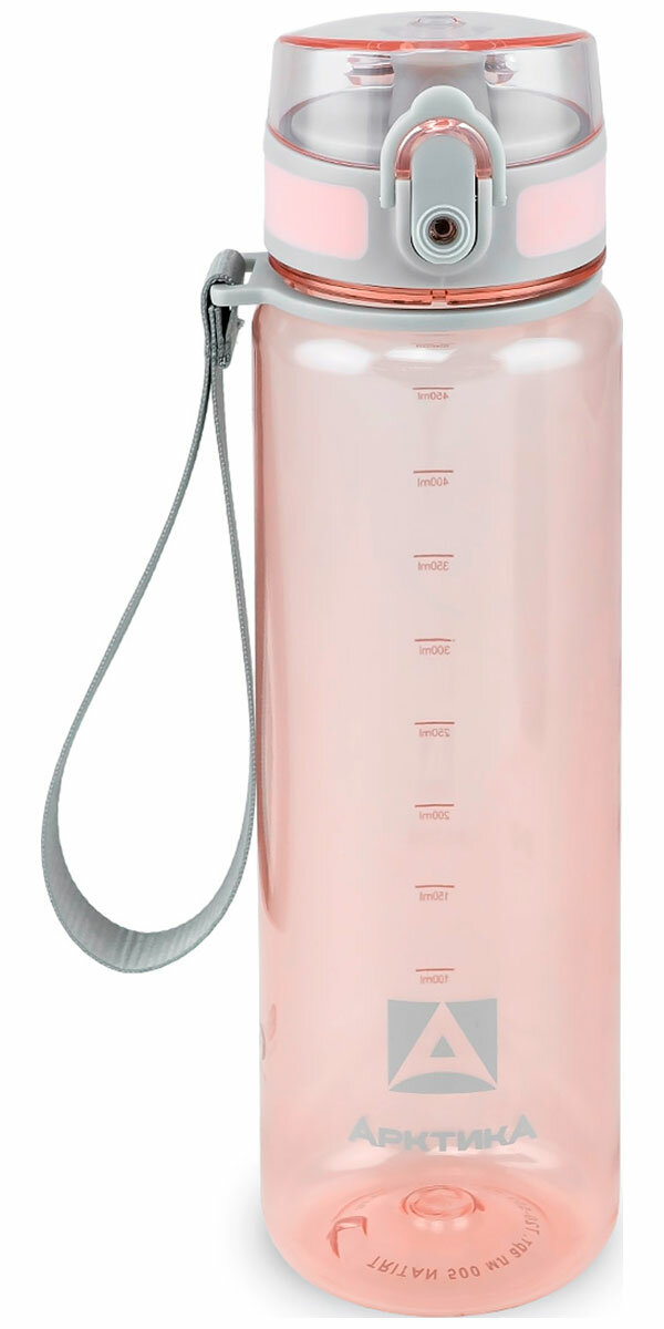 Бутылка тритановая Арктика 500 мл розовая прозрачная, с ситечком (арт. 720-500)