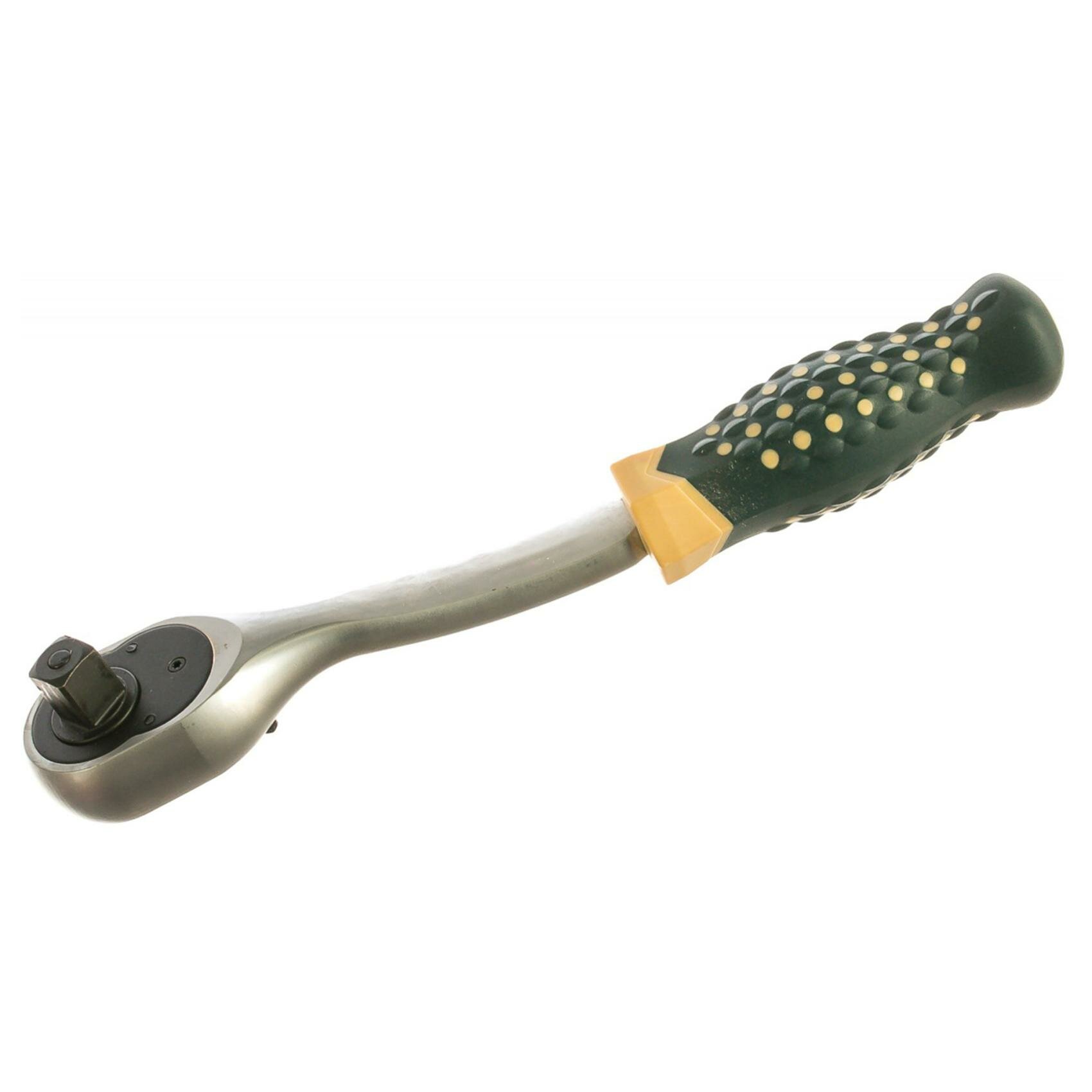 Трещотка 1/2 72зуба ROCKFORCE изогнутая с резиновой ручкой