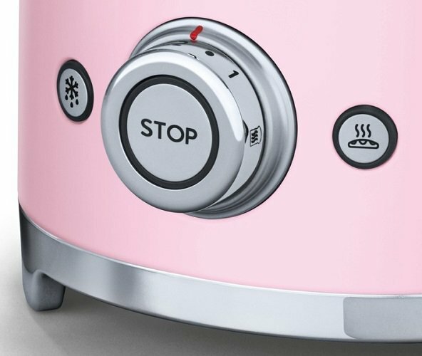 Тостер SMEG TSF01PKEU, регулировка степени обжаривания, подогрев, разморозка, 4 ломтика хлеба — фото 1