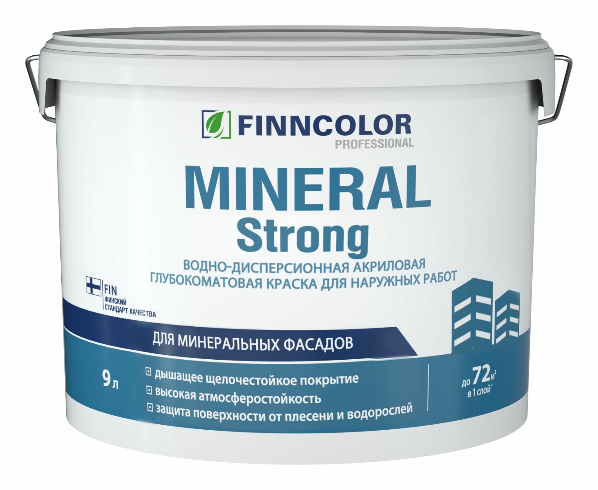 Краска фасадная MINERAL STRONG база MRA глубокоматовая 9л Finncolor 124754