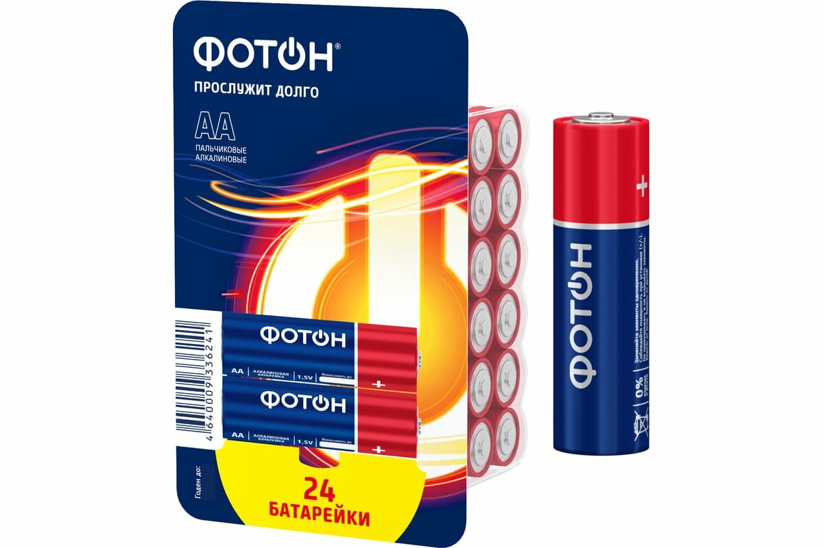 Фотон пальчиковые батарейки АА LR6 PB24 22985 - надёжная энергия для бытовых приборов