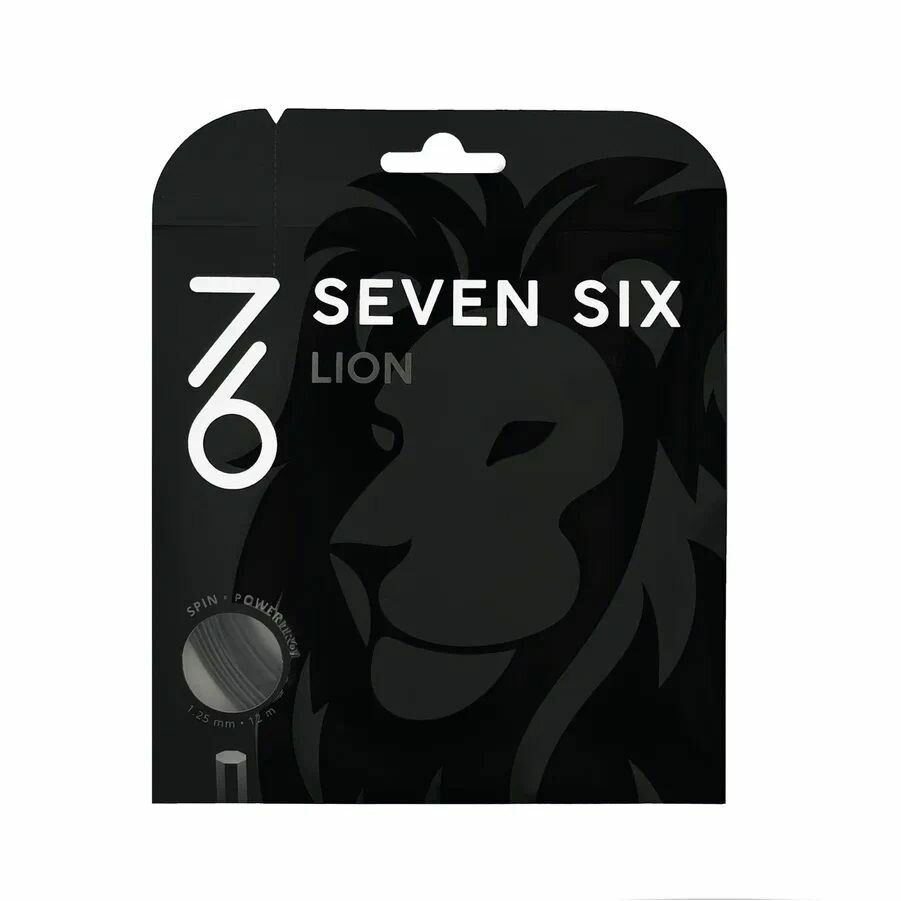 Струна для теннисной ракетки 7/6 Lion (12m, черный), 1,25 мм. моноволокно