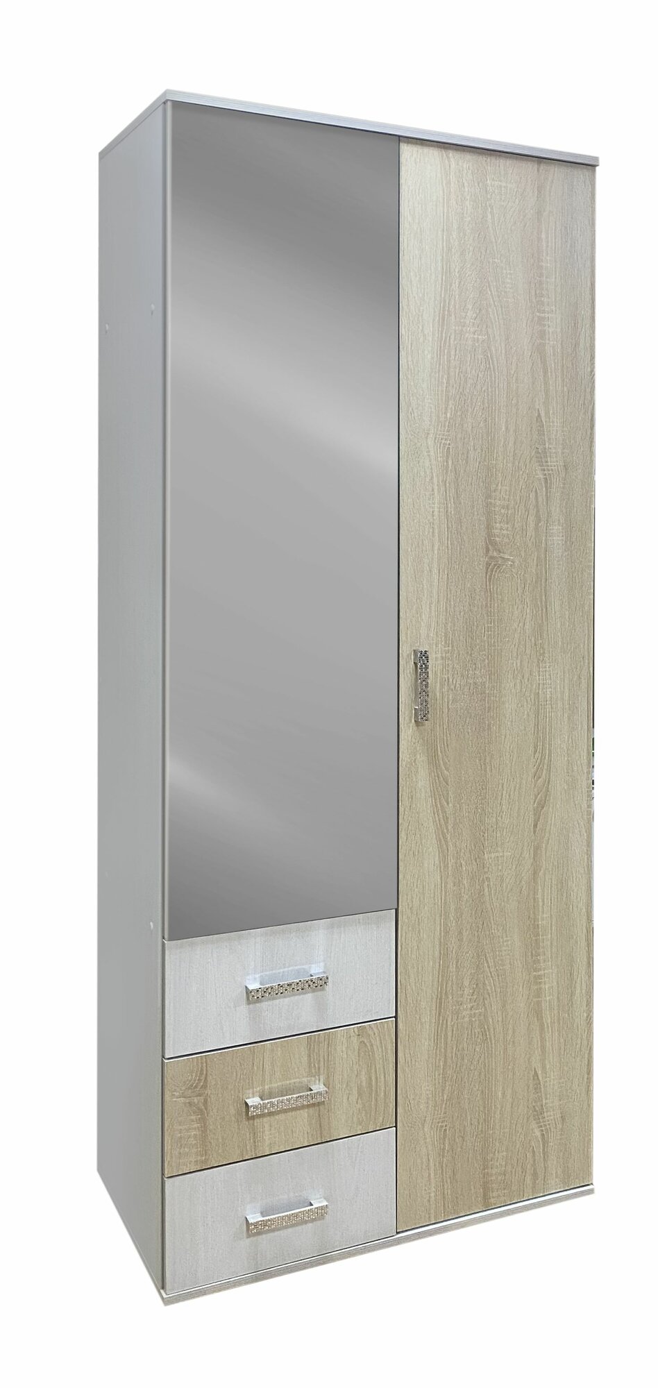 Гостиная "Афина" Шкаф 2-х створчатый (800х2120х470) Дуб сонома/анкор (Rikko)