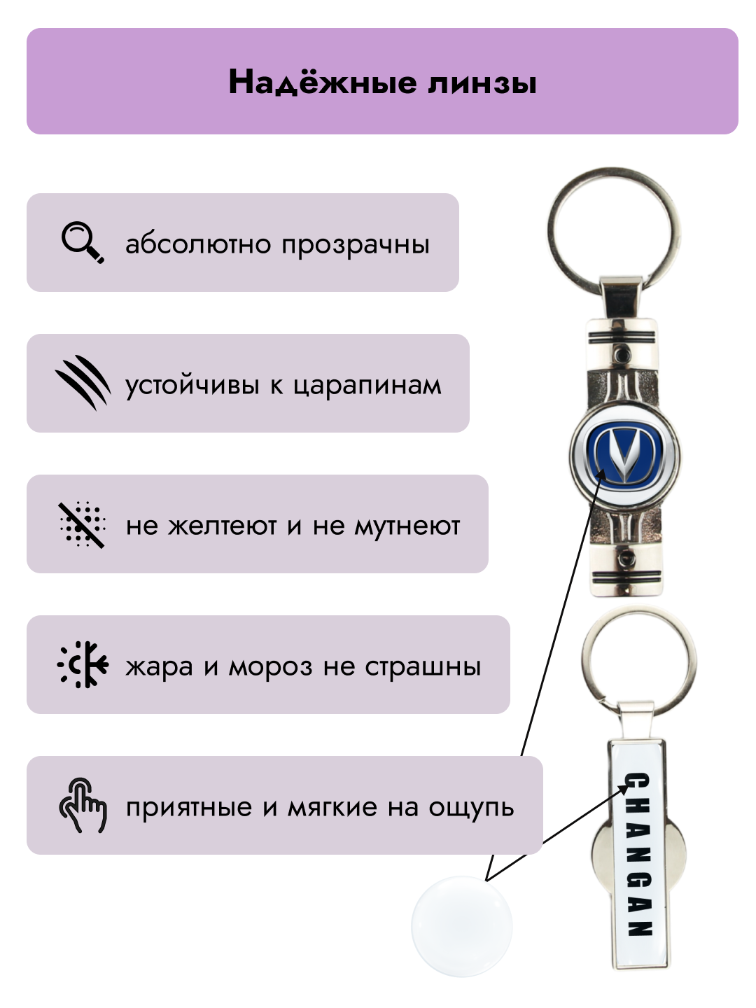 Брелок, белый — фото 1