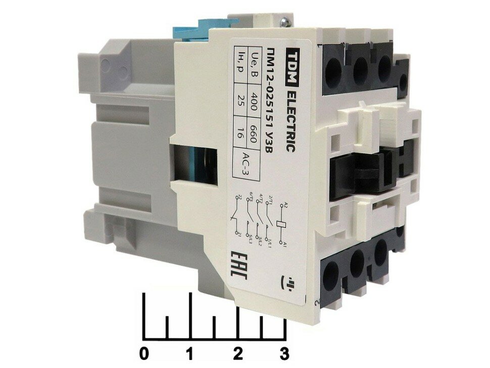 Контактор (пускатель) 220V 25A ПМ12-025151 TDM (дополнительные контакты NC)