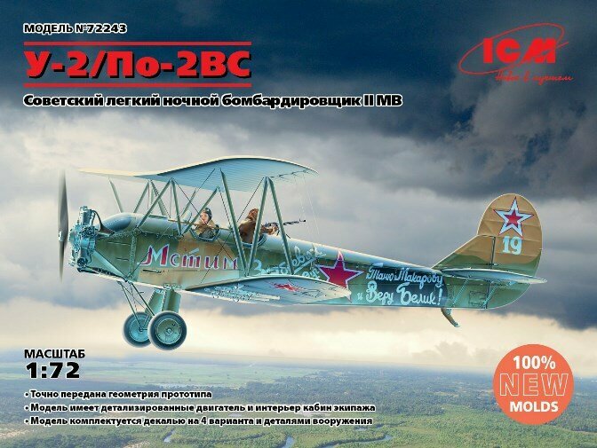 72243 ICM Самолет У-2/По-2ВС 1/72