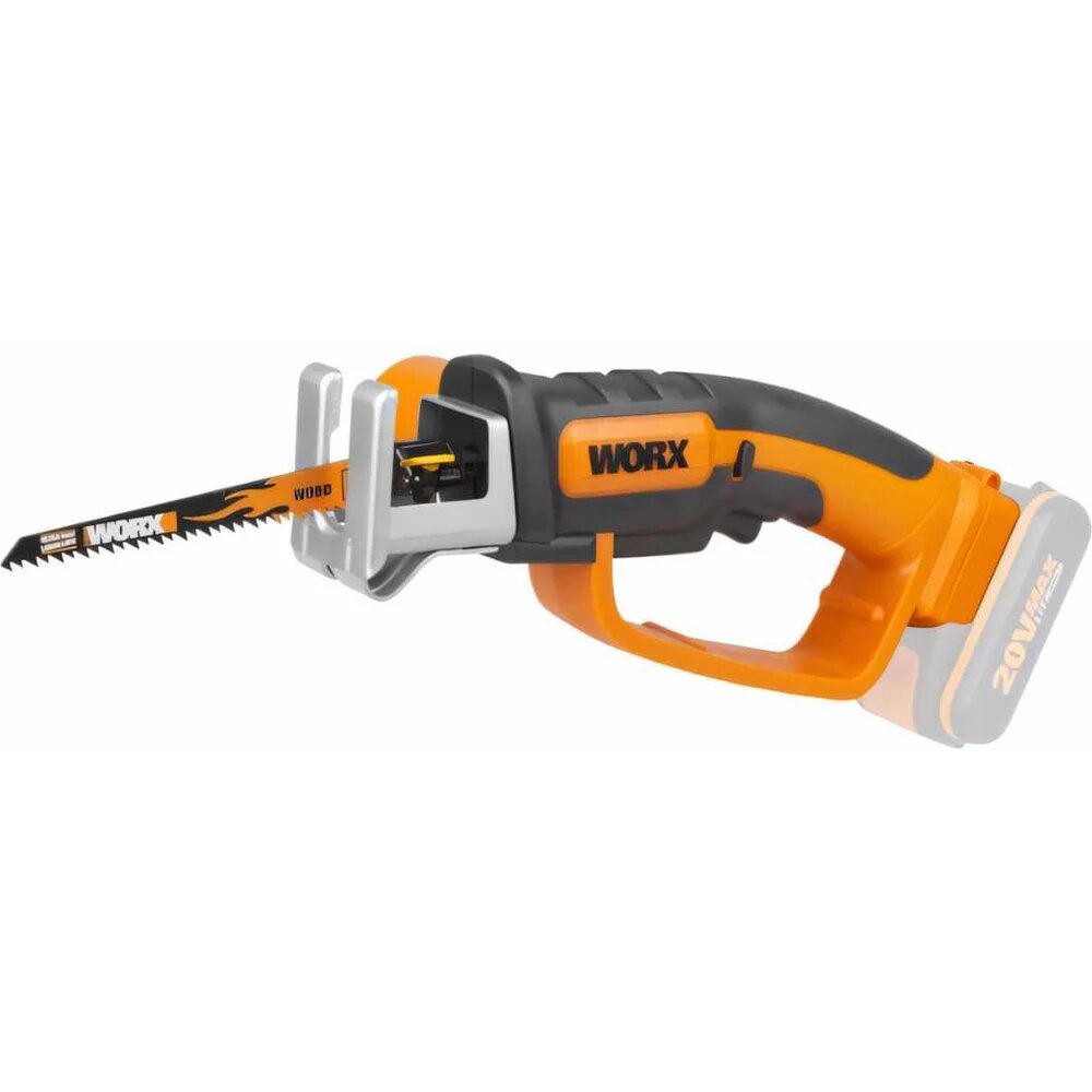 Аккумуляторная пила WORX WG894E.9, сабельный тип с щеточным двигателем, Li‑Ion аккумулятор, крепление
