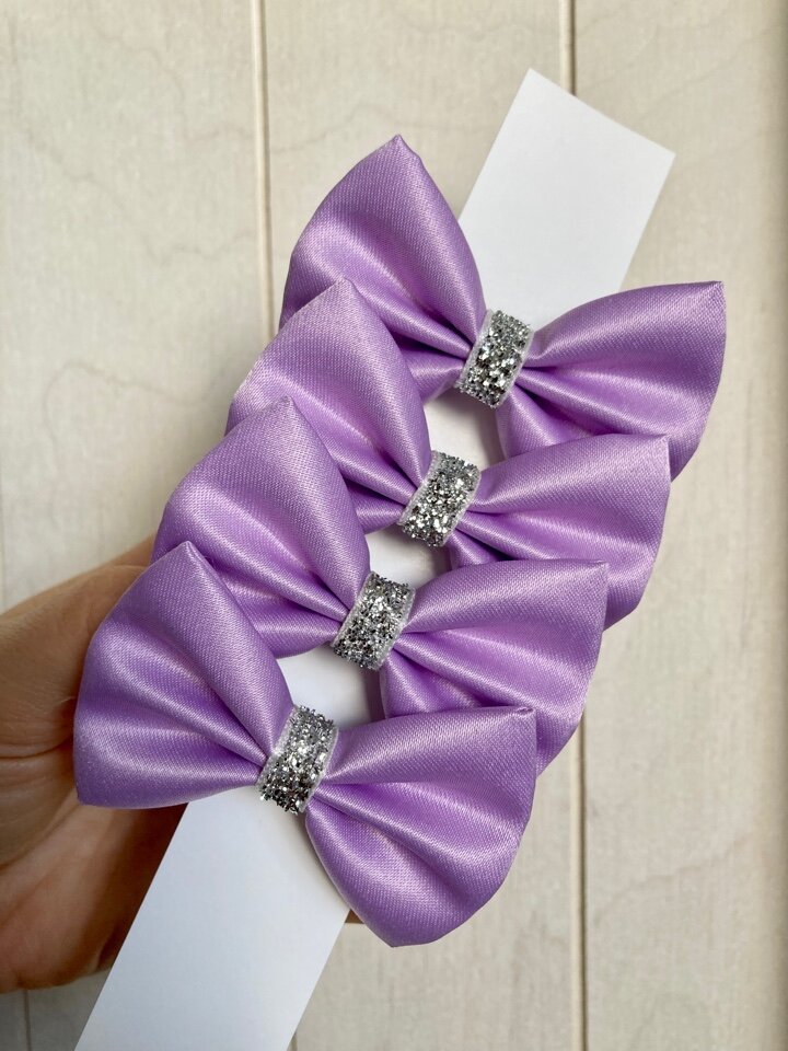 Бант на резинке MALETOK 4 шт, цвет сиреневый