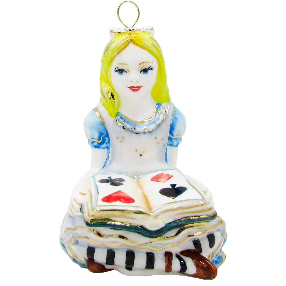 Алиса елочная игрушка, Лефортовский фарфор, авторская ручная работа