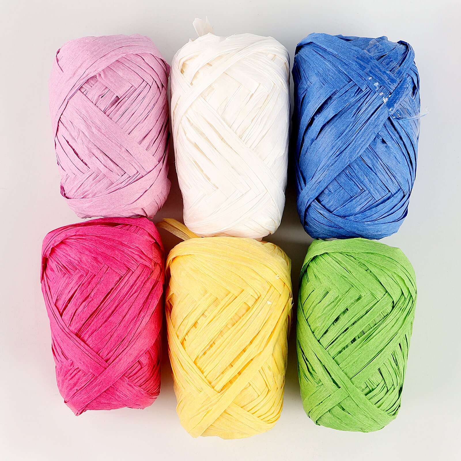 Лента декоративная рафия, набор 6 штук, 10590568