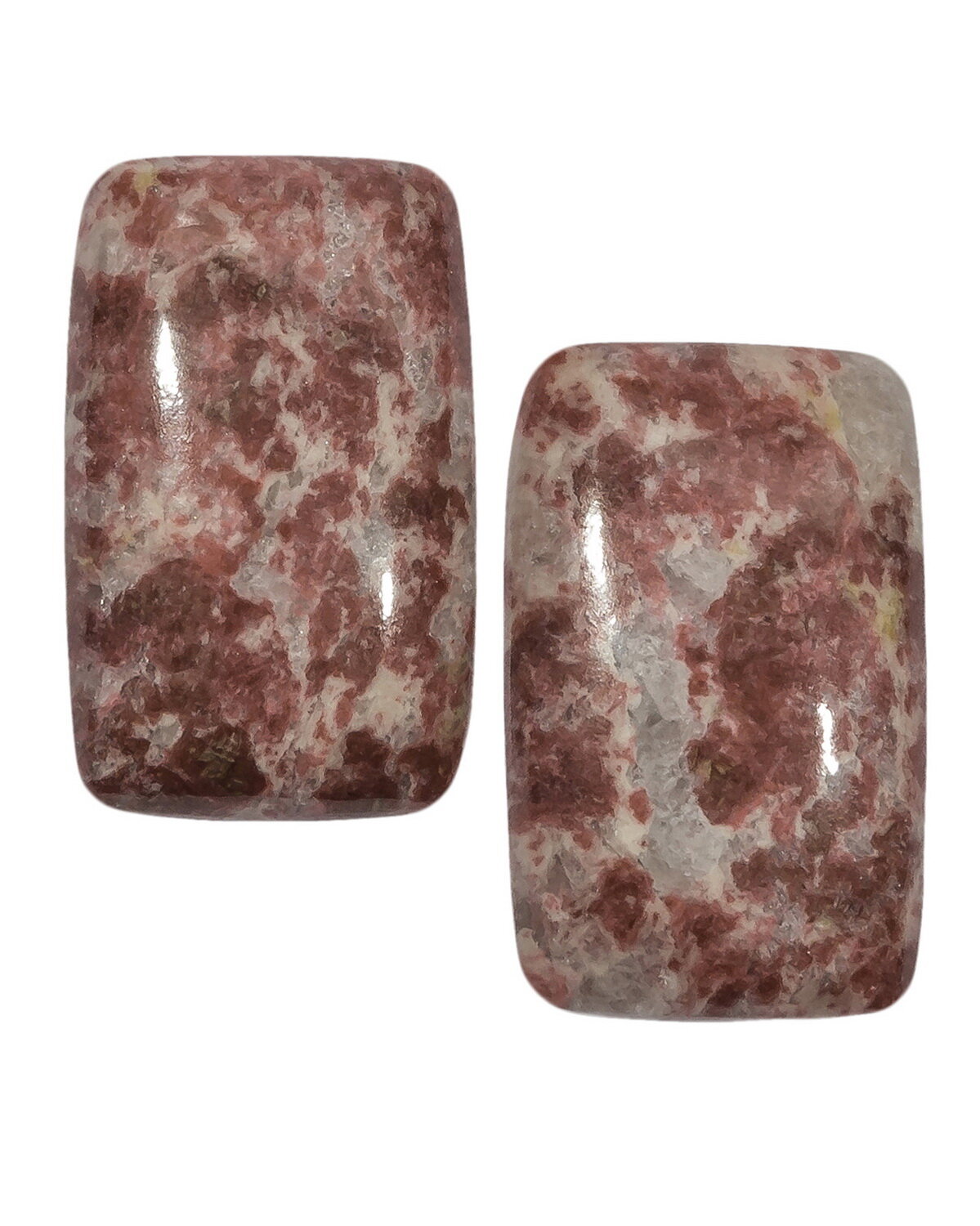 Кабошон Тулит темный, размер: (пара), размер: 27х17х5 мм, натуральный минерал.