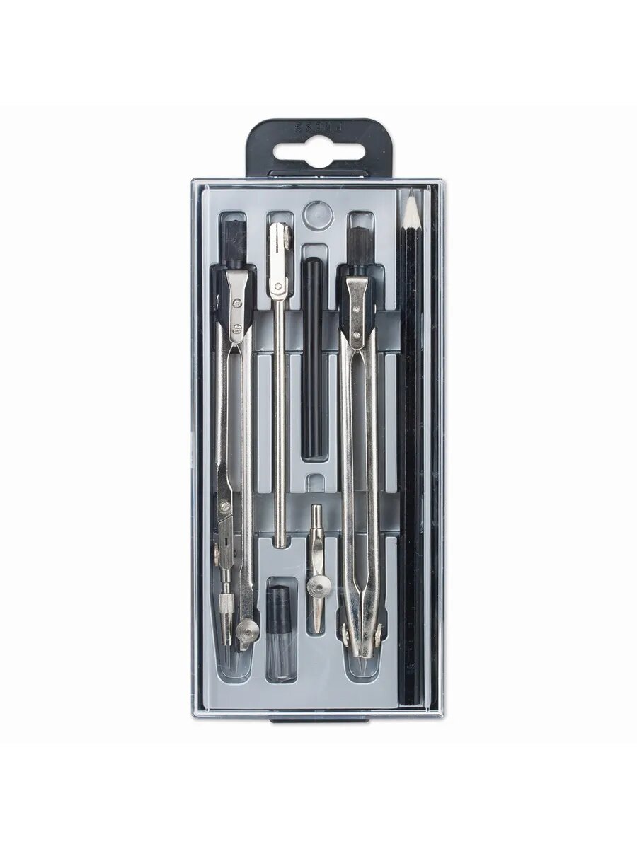 Готовальня 8 предметов, пластиковый пенал