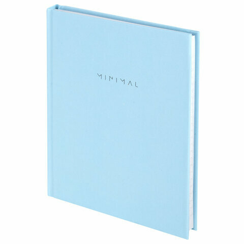 Блокнот малый формат 110х147 мм, А6, 80 л, твердый, клетка, BRAUBERG "Minimal", голубой, 116450