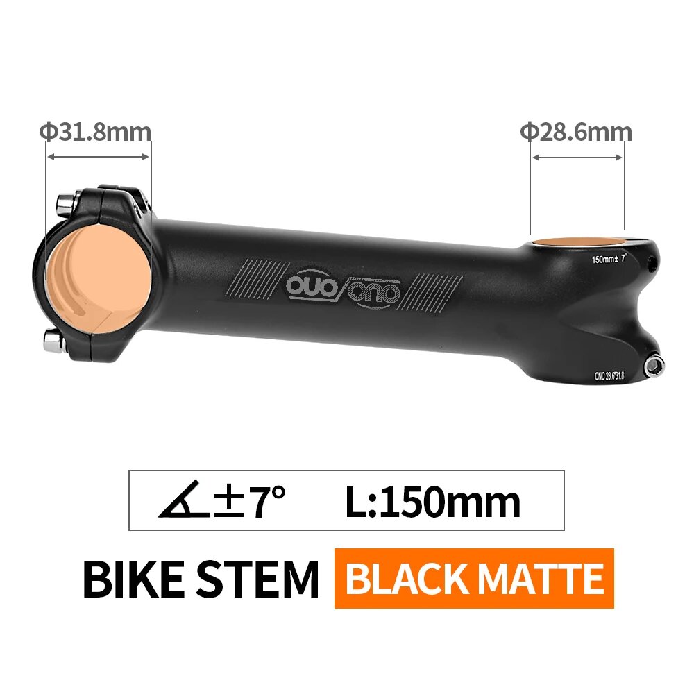 OUO Мtb вынос руля песочно-черный алюминий 31.8 мм 140/150 мм 31.8x150mm stem 7