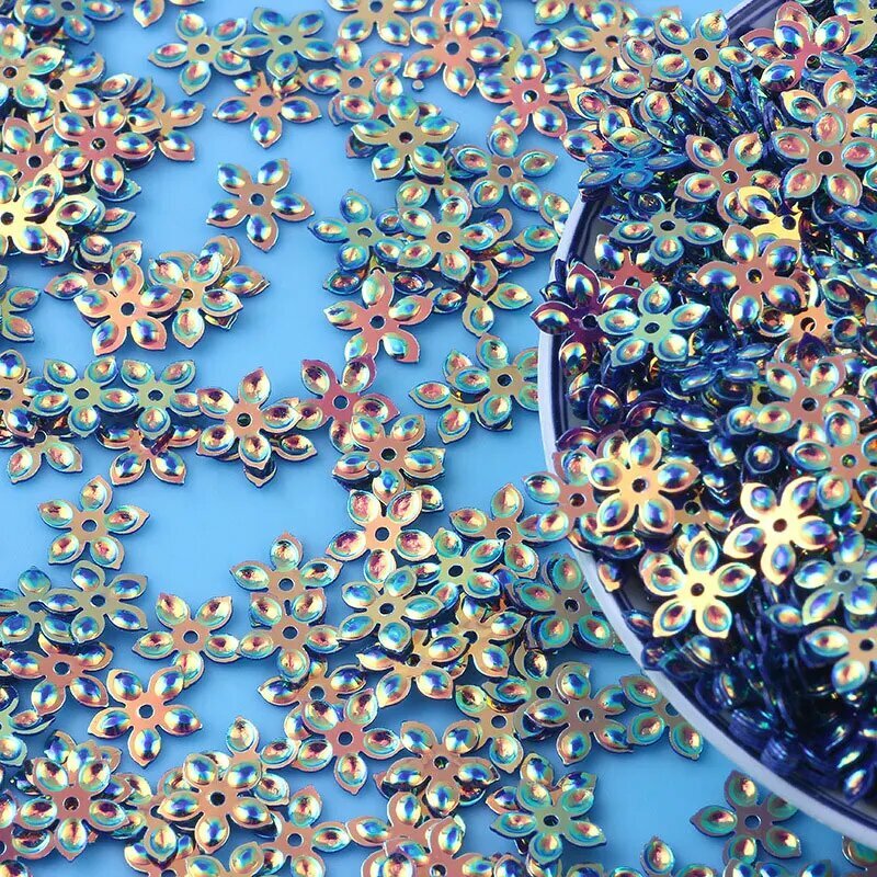 ПВХ пайетки цветы 9 мм 10г/20г 9mm 10g, JG Purple