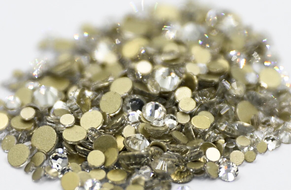 Стразы Nailsworld хрустальные круглые плоские SS3~S20 Crystal Clear