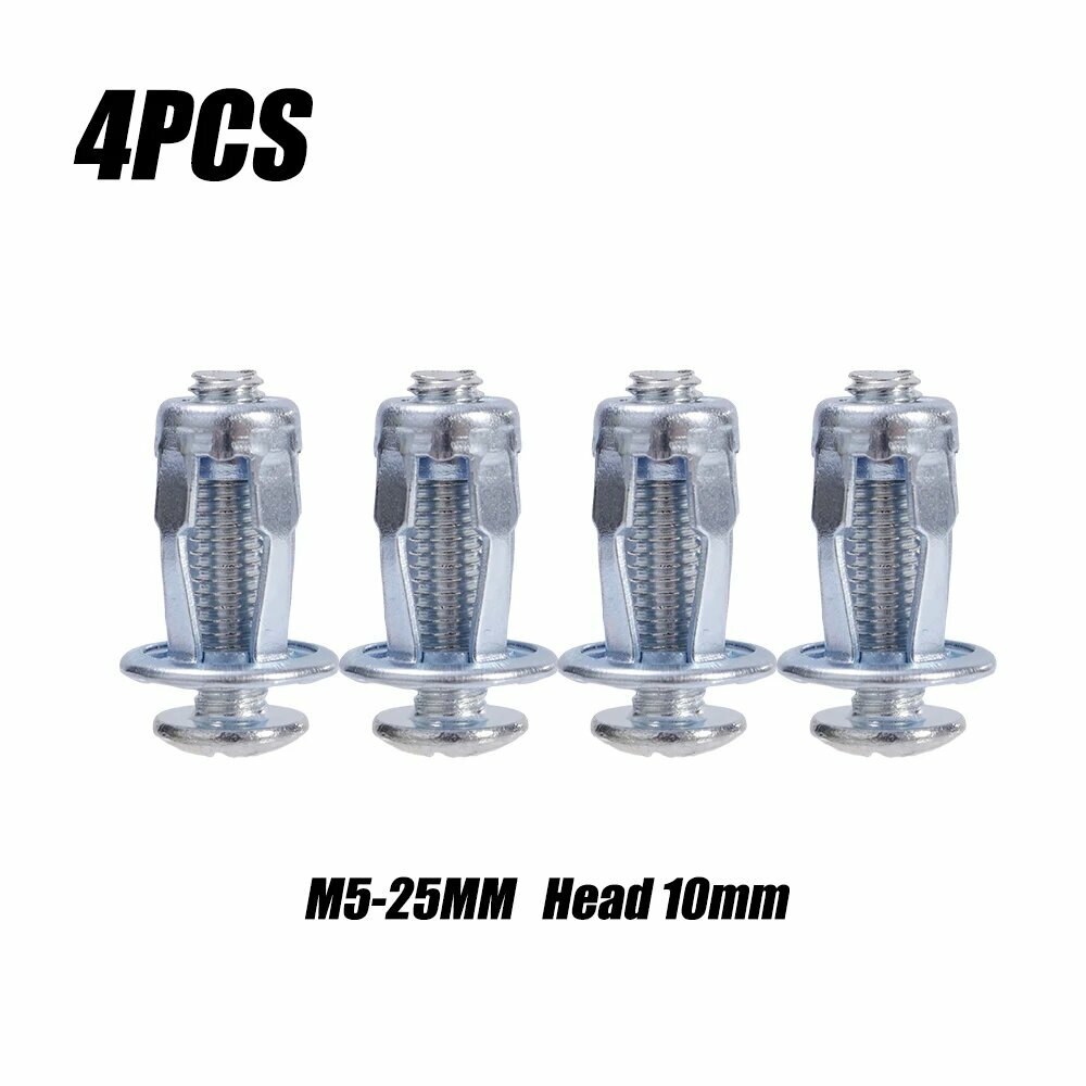 4шт. Закрепки M5-25мм, серебряные