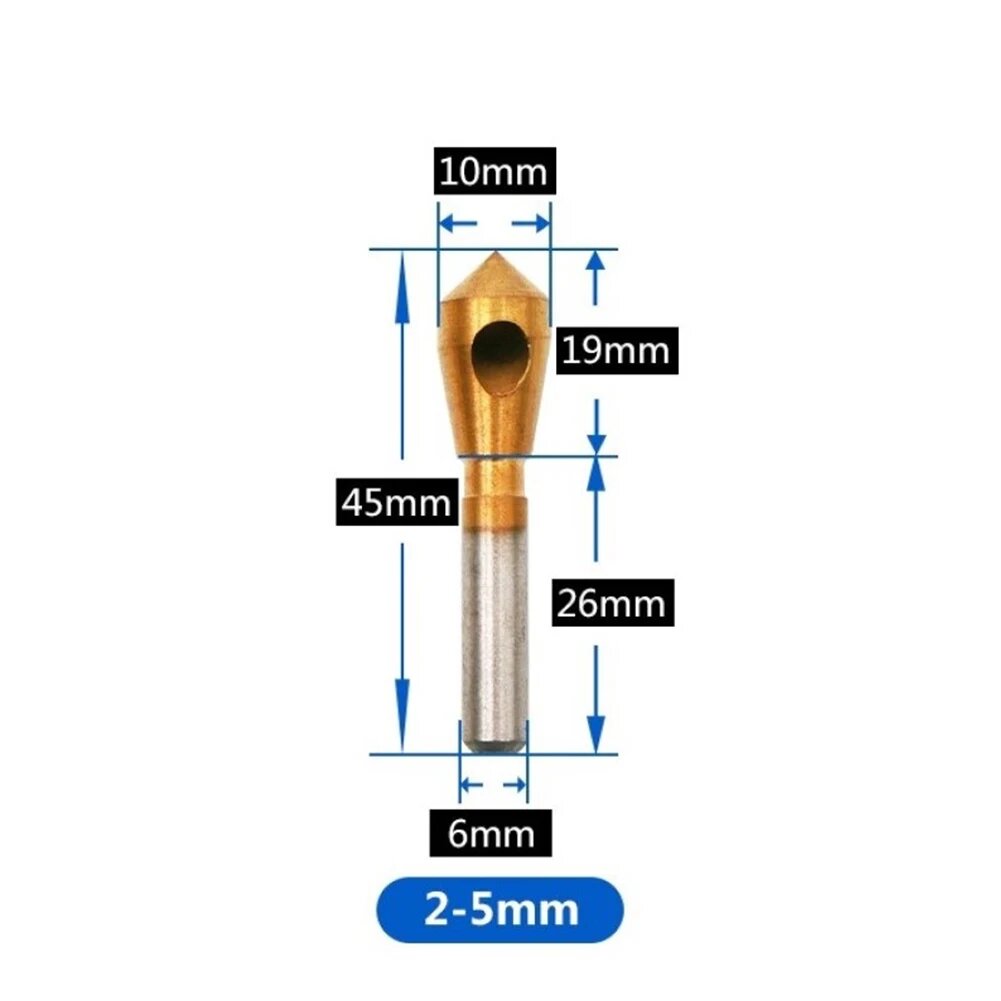 Сверло с зенковкой VIBRATITE 2-5 мм, 10 мм, 19 мм