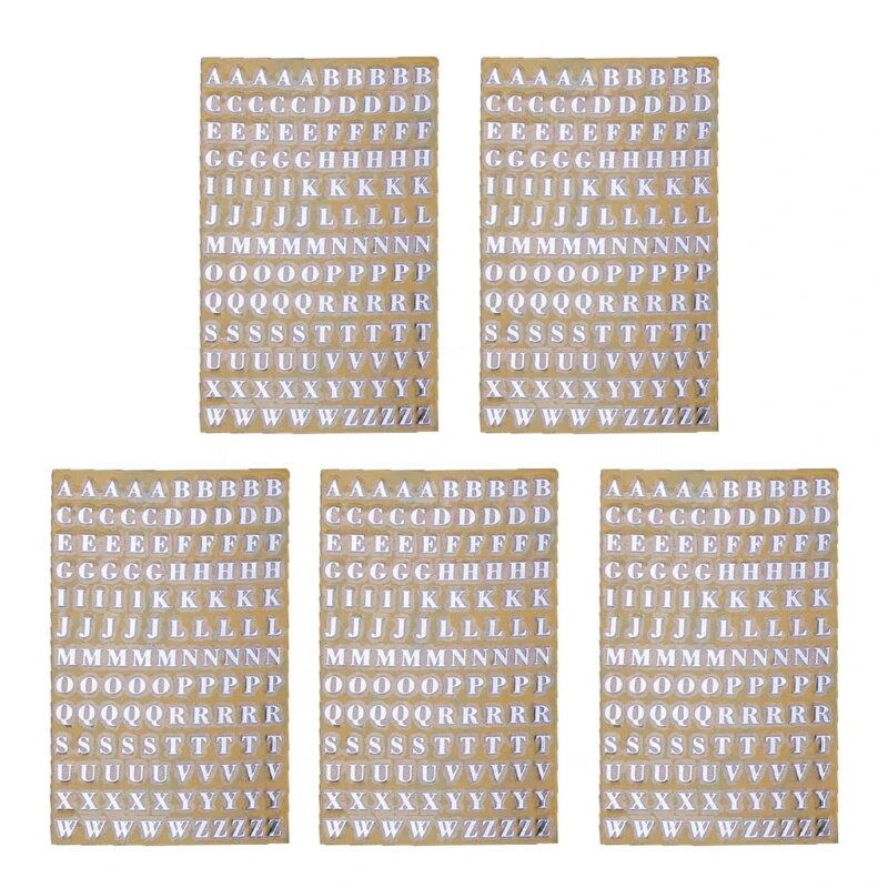 5 шт, 3 мм, буквы алфавита, массивные блестящие декоративные наклейки из эпоксидной смолы, английские буквы, цифры, УФ-начинки Бежевый, 13MD7HH1109338-S-A