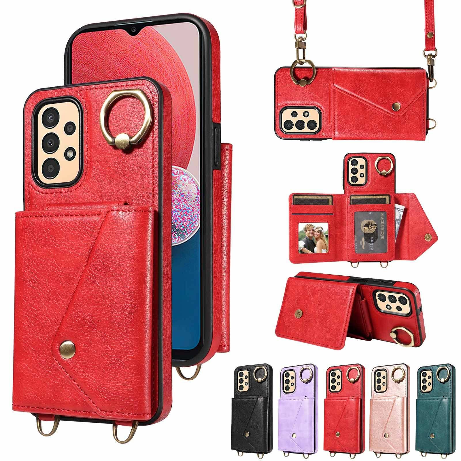 Чехол для для Samsung Galaxy A13 4G/A13 5G/A04/A04S кожаный с отделением для карт на Накладка с картхолдером