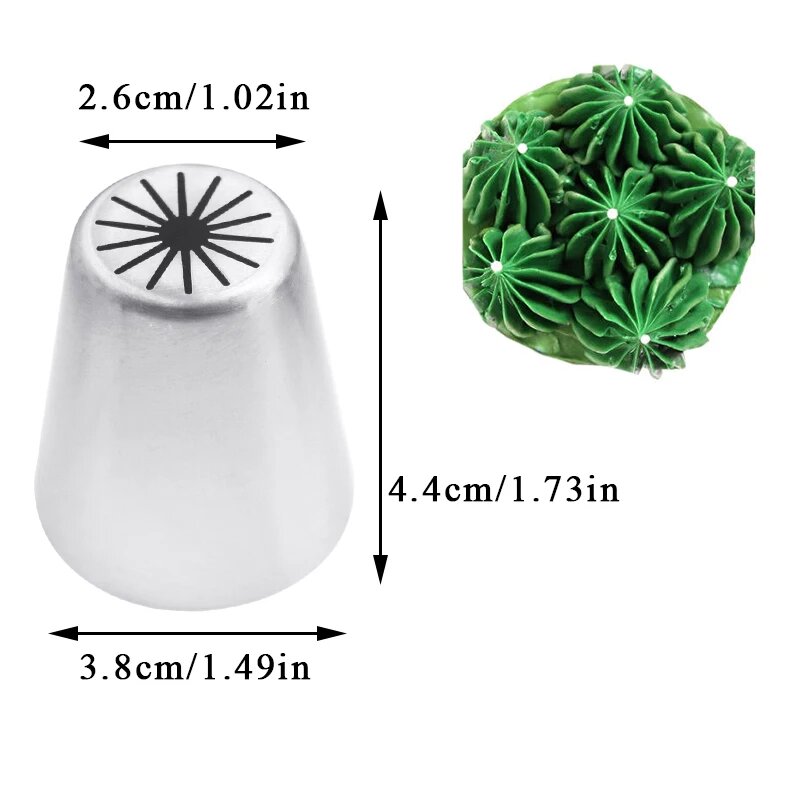 Насадки для глазури "Русский тюльпан", нержавеющая сталь Зеленый, 8