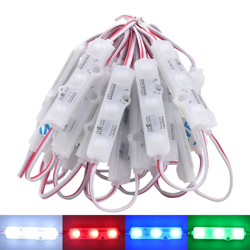LED модуль SMD 5630, 3 светодиода, желтый, 10шт