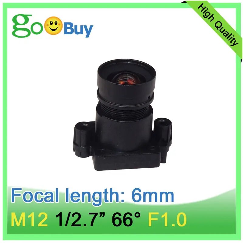 M12 EFL 6 мм super star light lens 66 градусов для 1/2.7 "сенсор IR-CUT night vision F.No F1.0 Большая диафрагма HD 5 Мп объектив с темсветильник том