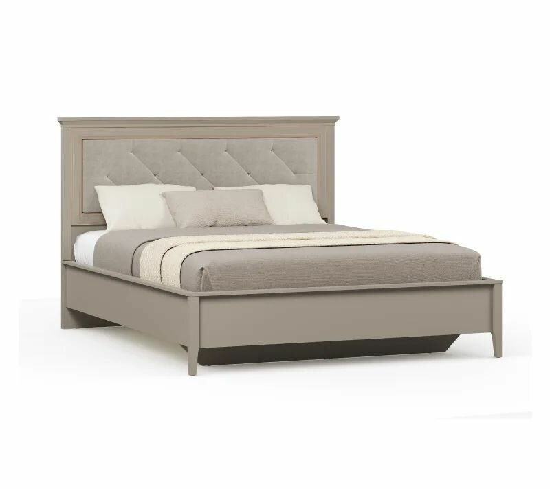 Кровать двуспальная классик LOZ180x200, глиняный серый, с мягким элементом, 180х200 см, с ортопедическим основанием