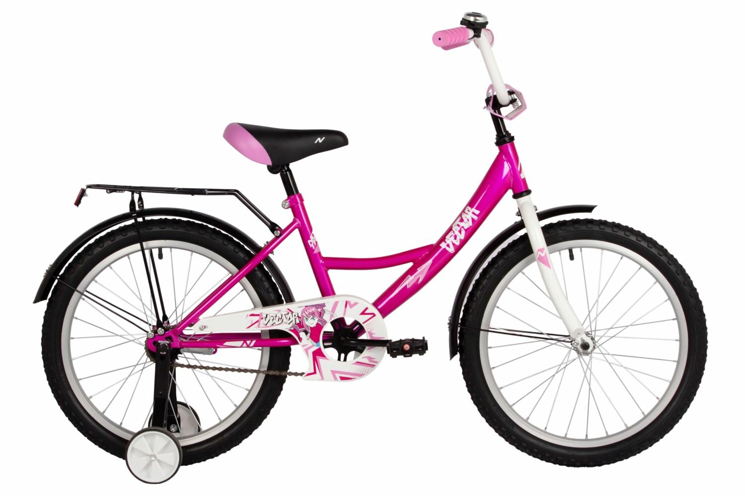 Велосипед Novatrack Vector 20 (2025), стальная рама, на рост 115-130 см, пурпурный