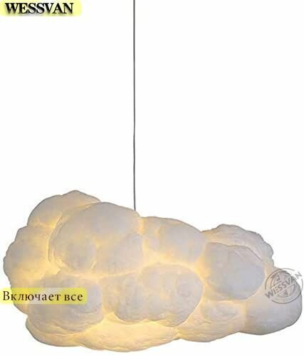 Люстра потолочная HJ060-1-3, современный плавающий белый облако, подвесной свет из скандинавского хлопка для детской комнаты, гостиницы, ресторана и магазина. WIESSVAN