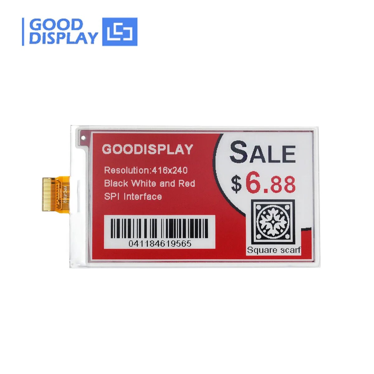Монитор 3.7" красный Goodisplay GDEY037Z03 with ESP32 Kit