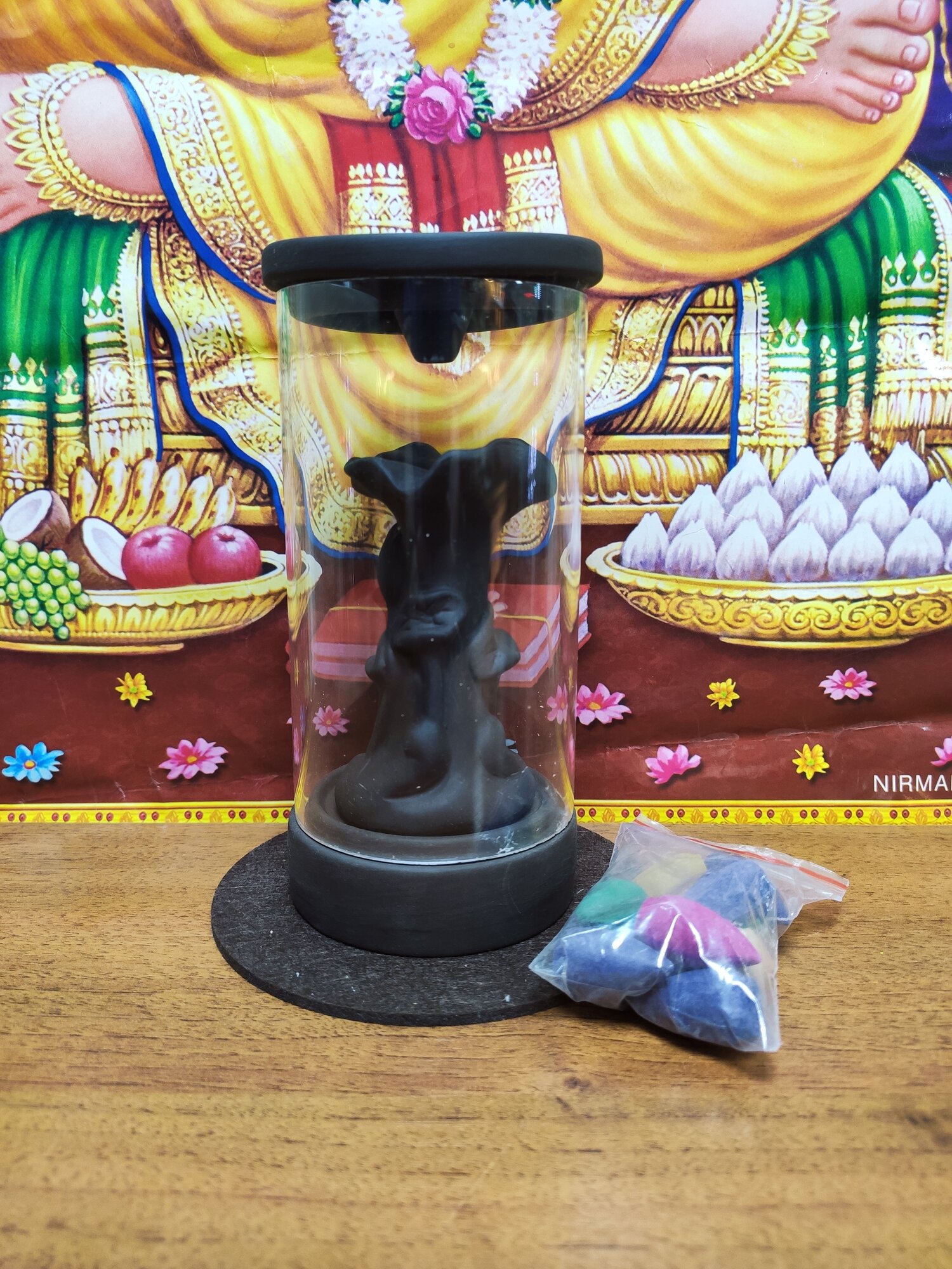 Благовония со стелющимся дымом и подставка"Лотос", керамика