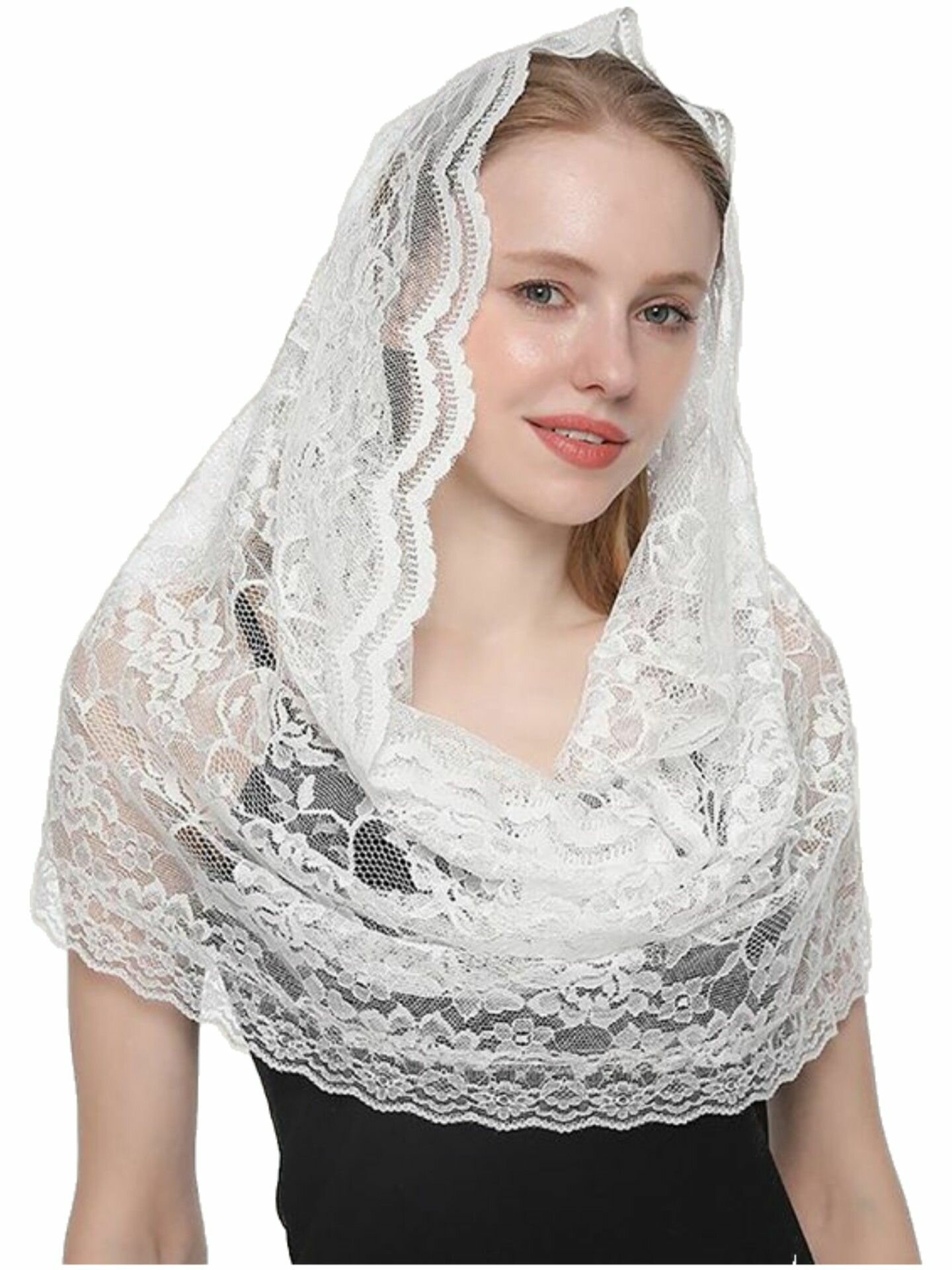 Платок на голову кружевной снуд для храма