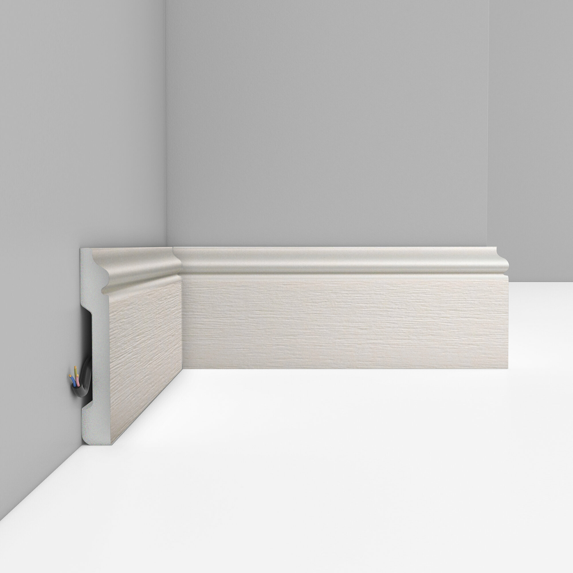 Плинтус дюрополимер напольный DECOMASTER (декомастер), 79х13х2400 мм, D005-1070 ДМ дуб молочный