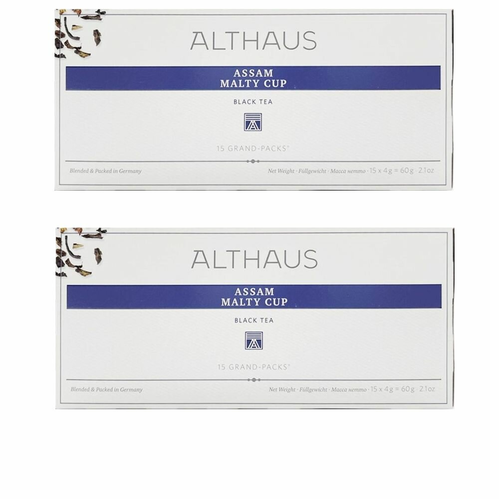 Althaus Чай черный, Assam Malty Cup Grand Pack, 15 пакетиков, 2 уп.