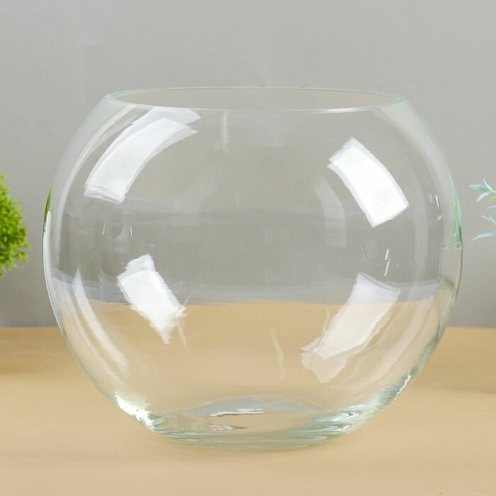 Ваза Evis "Шаровая" диаметр 15 см, 20х20 см, 6,3 л, прозрачная (1805)