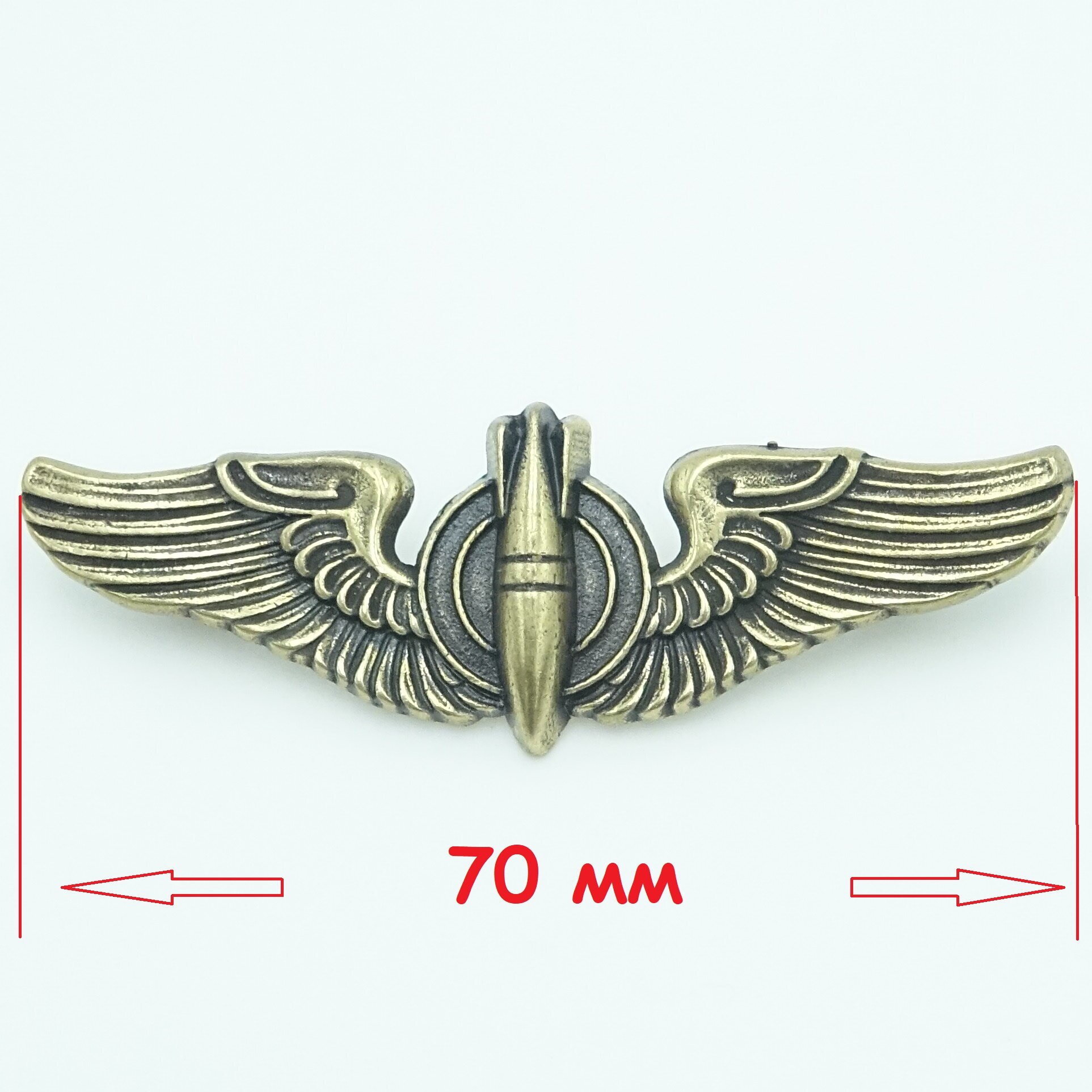 Накладка винтовая латунь, фурнитура Бомбардировщик , 23х70 мм, Латунь